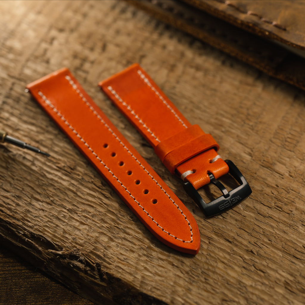 Buttero Ember Orange Leather Strap | Weiss | Weiss Watch Company